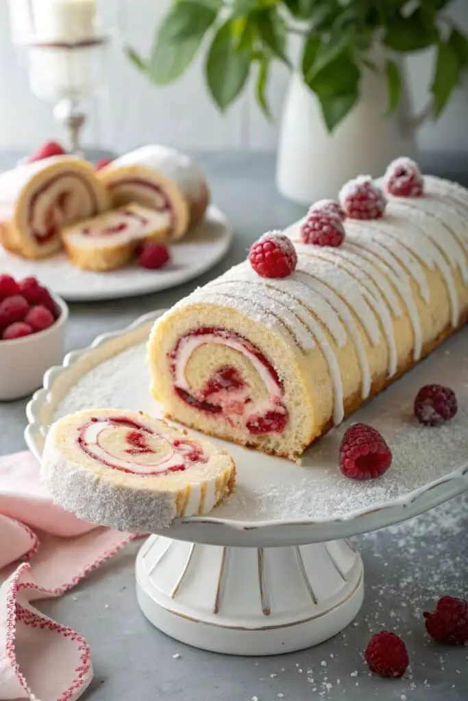Irresistible Raspberry White Chocolate Cake Roll Recipe | Tasty Meals Blog